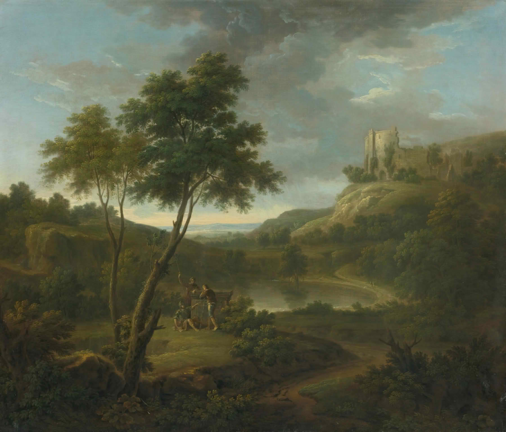 Capriccio With A Classical Sarcophagus And Possibly Beeston Castle ...